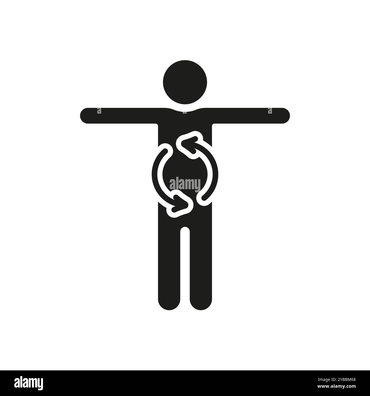Human Figure Silhouette Icon. Digestion, Digestive Health, Nutrition ...