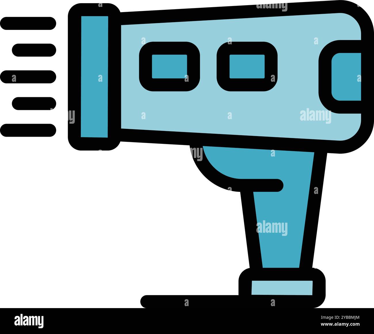 Barcode scanner scanning a barcode with blue light, simple colored ...
