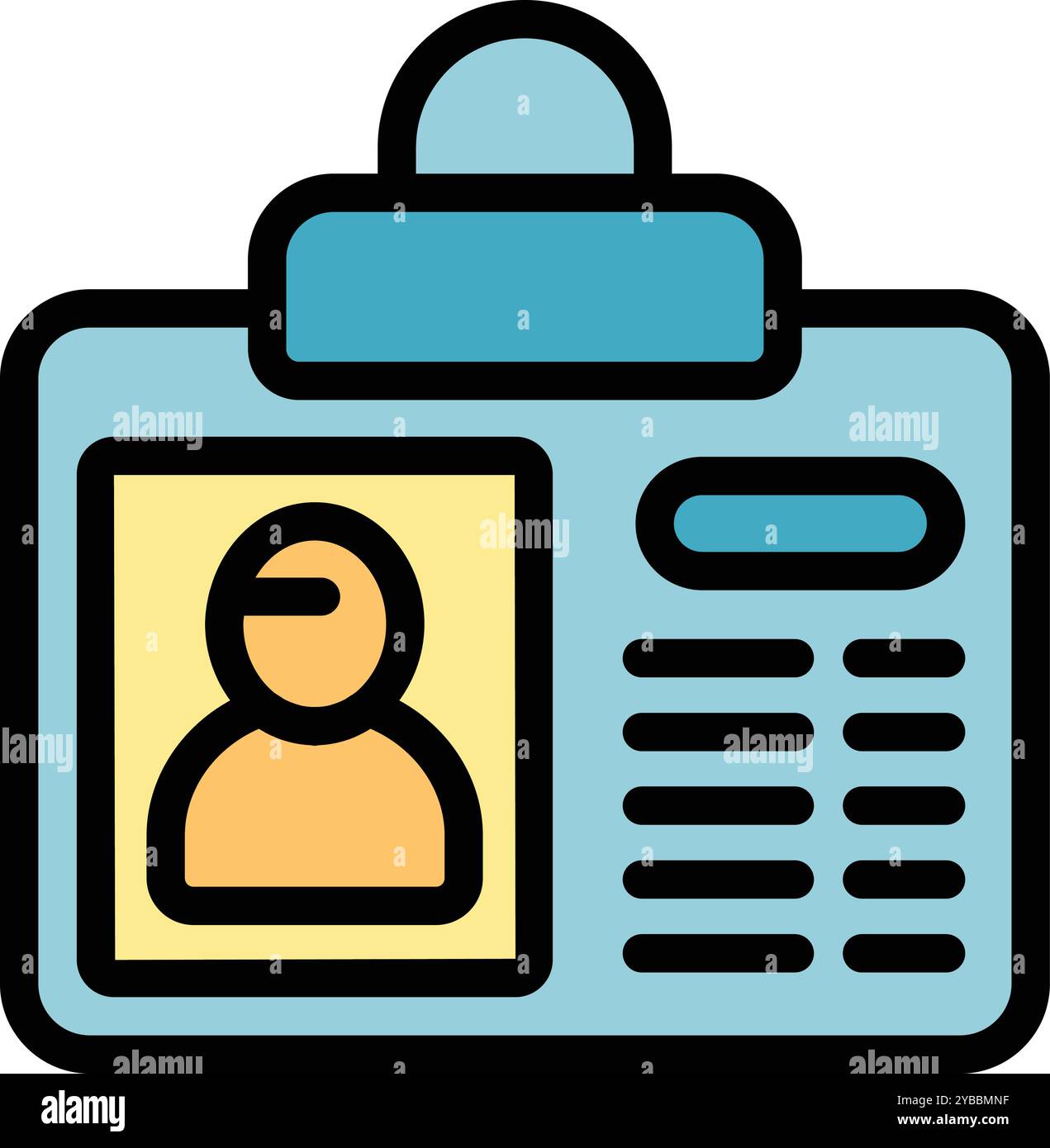 Office id card with photo and information is hanging, concept of ...