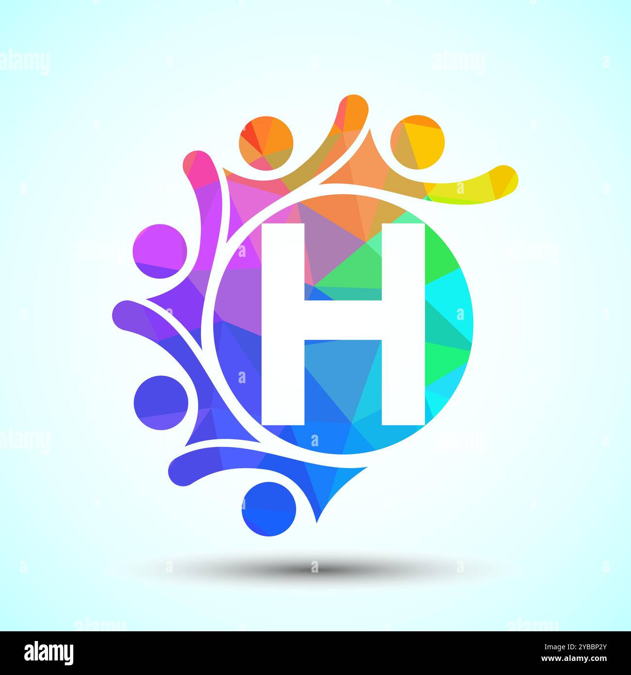 Initial alphabet with connecting people. Team, cooperation logo sign ...