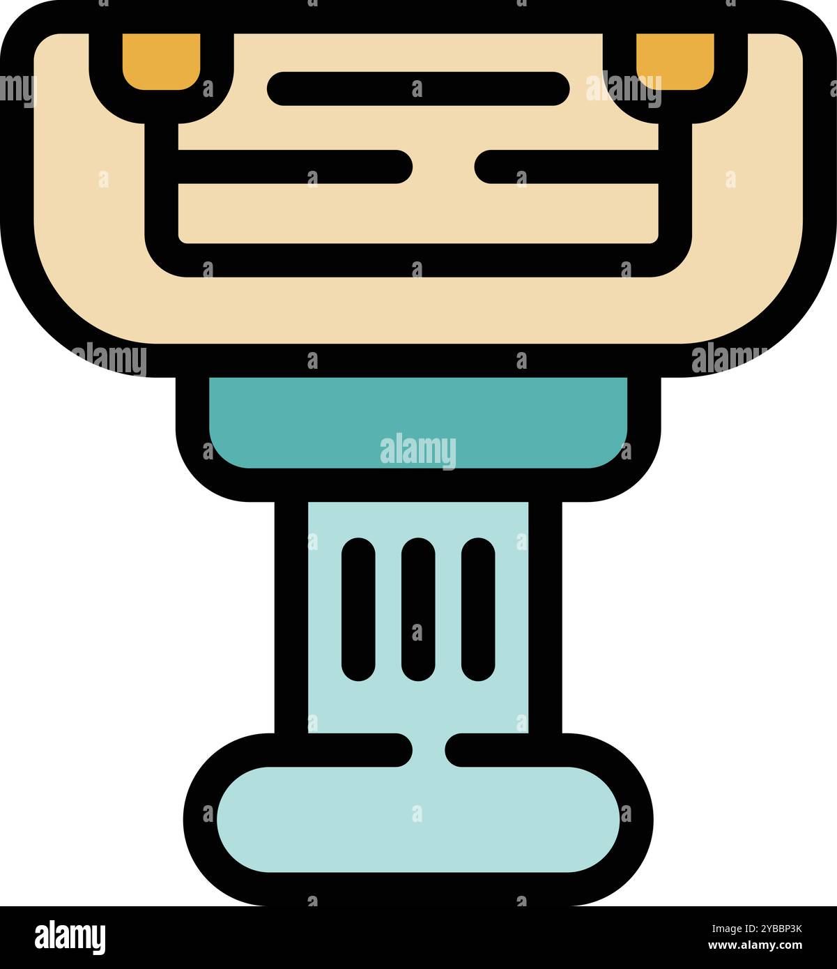 Ancient manuscript on a stone pedestal with columns icon, filled ...