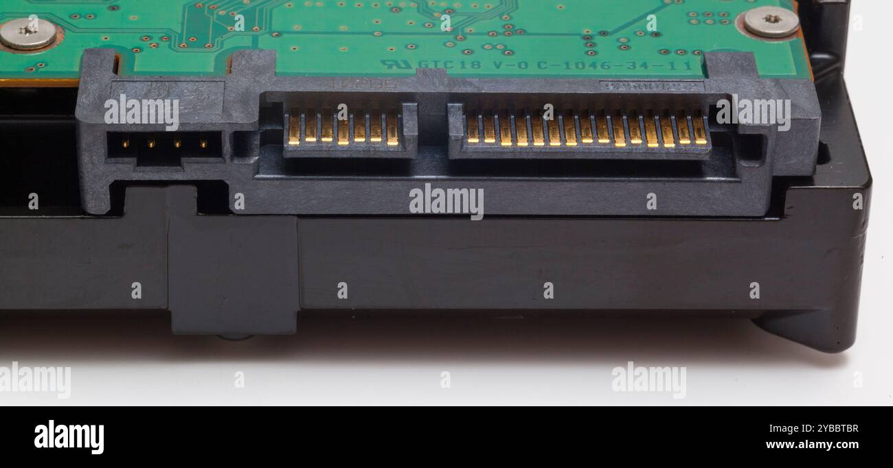 SATA computer hardisk, showing data and power interface Stock Photo - Alamy