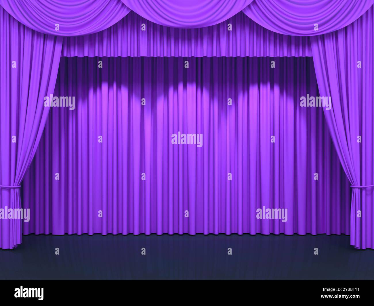 Luxury stage or windows curtains, realistic 3D illustration Stock Photo ...