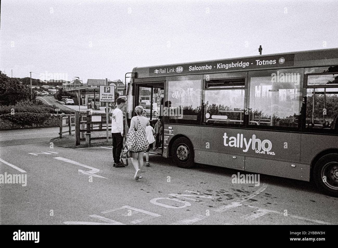 Park and ride bus Salcombe, Devon, England, United Kingdom Stock Photo ...