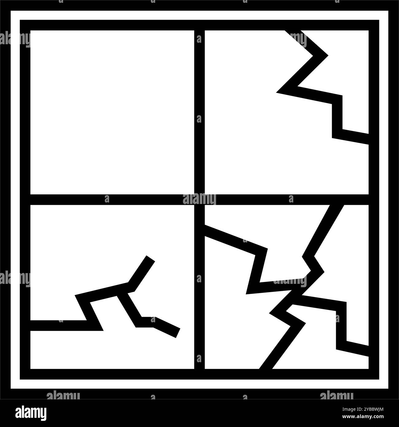Broken window glass. Shattered window glass. Editable vector Stock ...