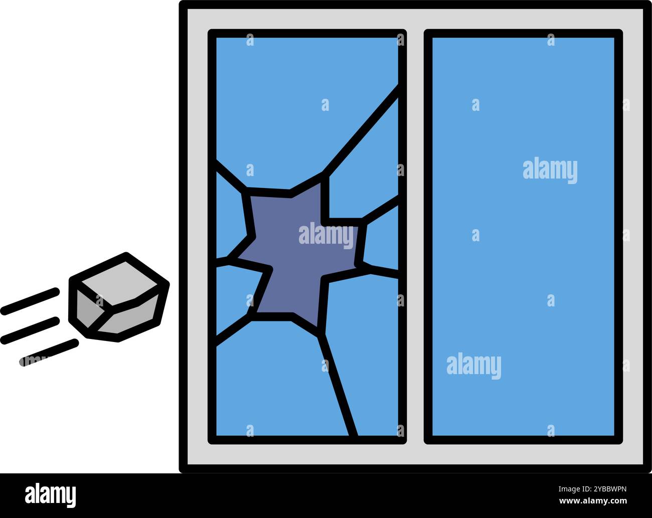 Crack a window Stock Vector Images - Alamy