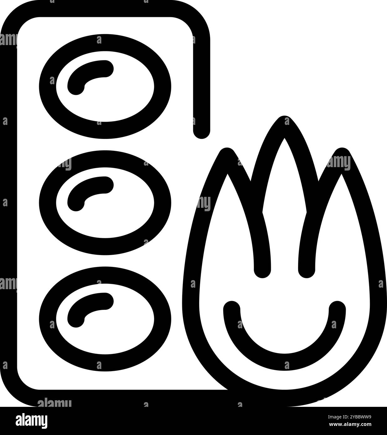 Icon of a fire alarm system ensuring safety and security in a building ...