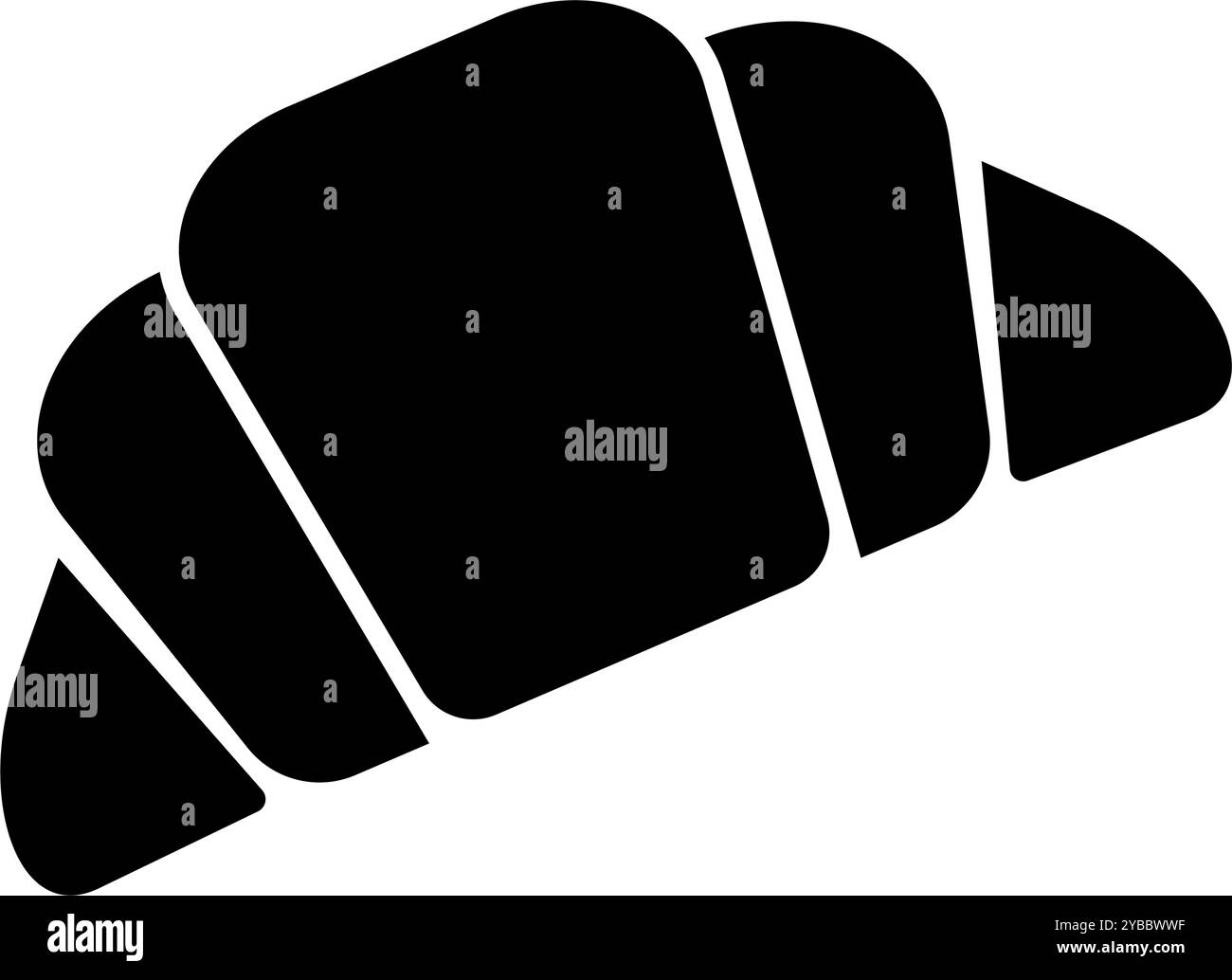 Simple croissant silhouette icon. Editable vector Stock Vector Image ...