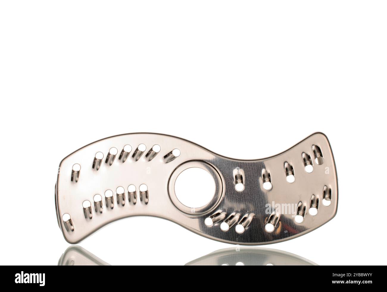 One metal mixer knife, macro, isolated on white background Stock Photo ...