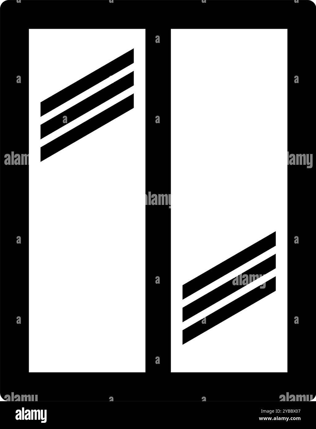 Reflective window glass silhouette icon. Editable vector Stock Vector ...