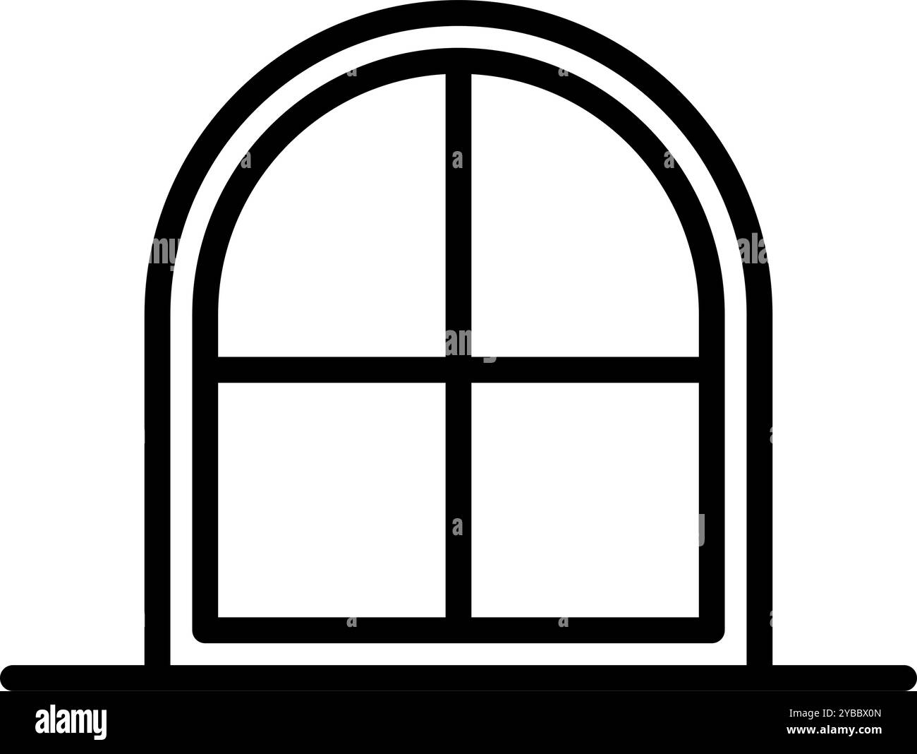 Arched glass window icon. Editable vector Stock Vector Image & Art - Alamy