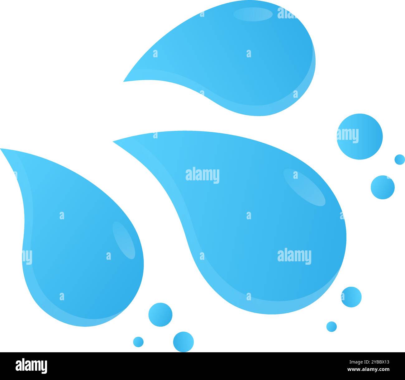 Fresh splashing water droplets. Editable vector Stock Vector Image ...