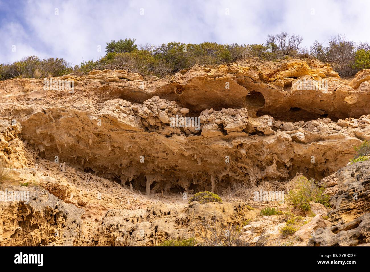 Rugged limestone cliffs natural caves hi-res stock photography and ...