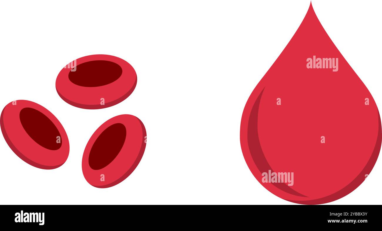 Red blood cells and blood droplet. Vector Stock Vector Image & Art - Alamy