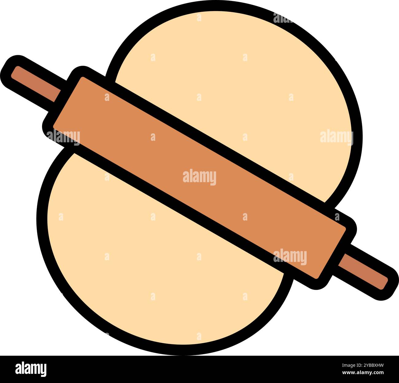Rolling Pin and Dough Preparation Icon. Vector Stock Vector Image & Art ...