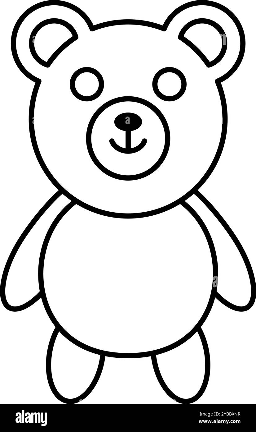 Teddy Bear. Stuffed animal. Editable vector Stock Vector Image & Art ...
