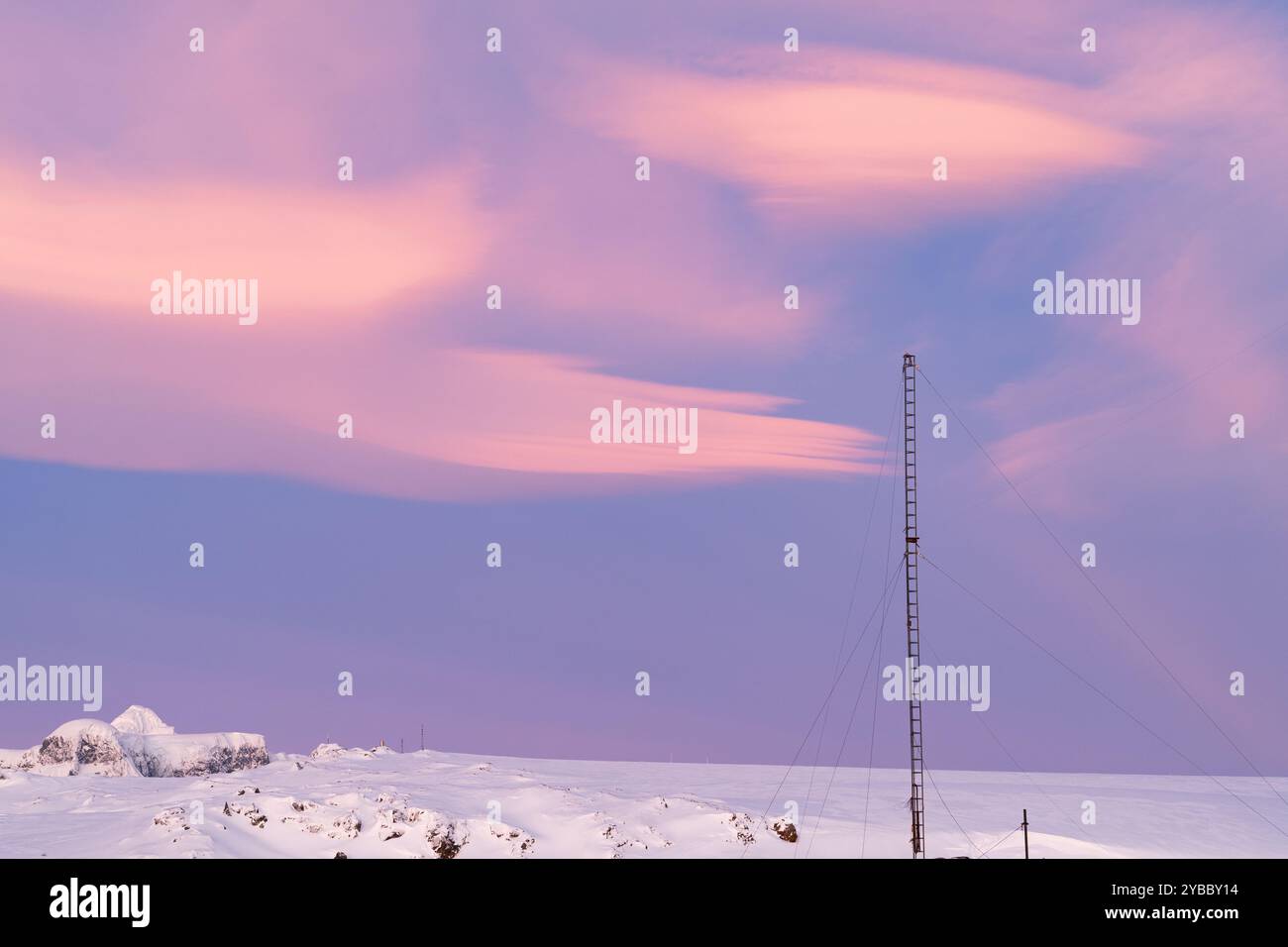 Cloudscape with rare Nacreous clouds at sunset in Antarctica. Sk Stock ...