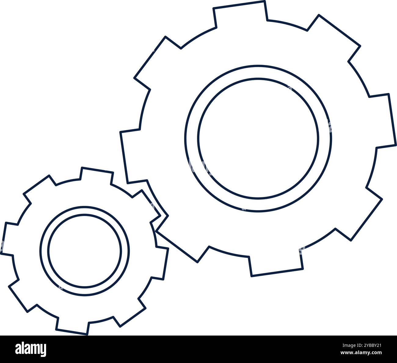 Gears line icon. Process symbol. Mechanic sign Stock Vector Image & Art ...
