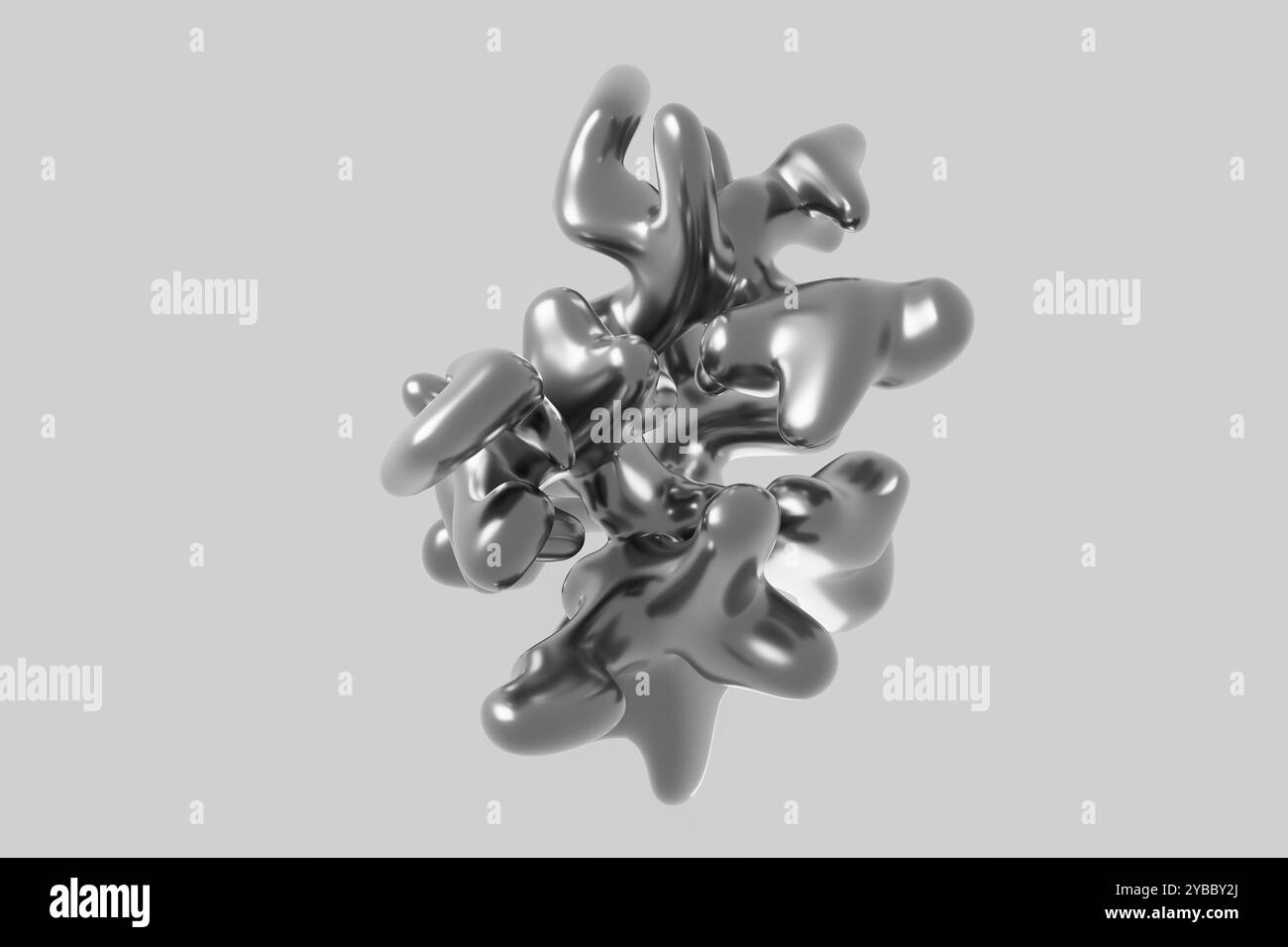 A silver blob with a heart shape in the middle Stock Photo - Alamy
