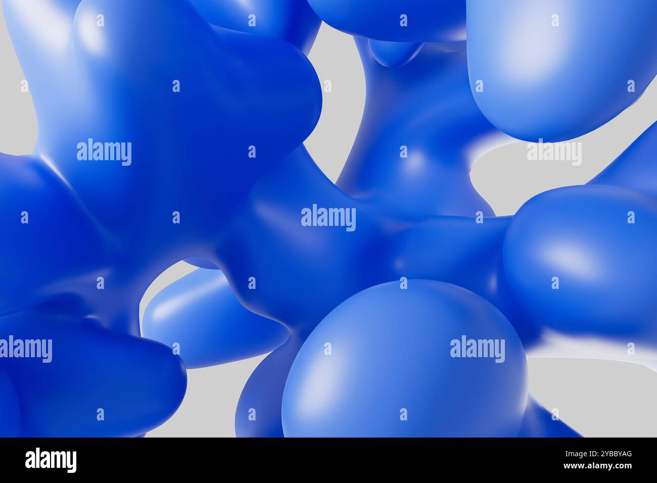 A blue blob of a shape with a white background Stock Photo - Alamy