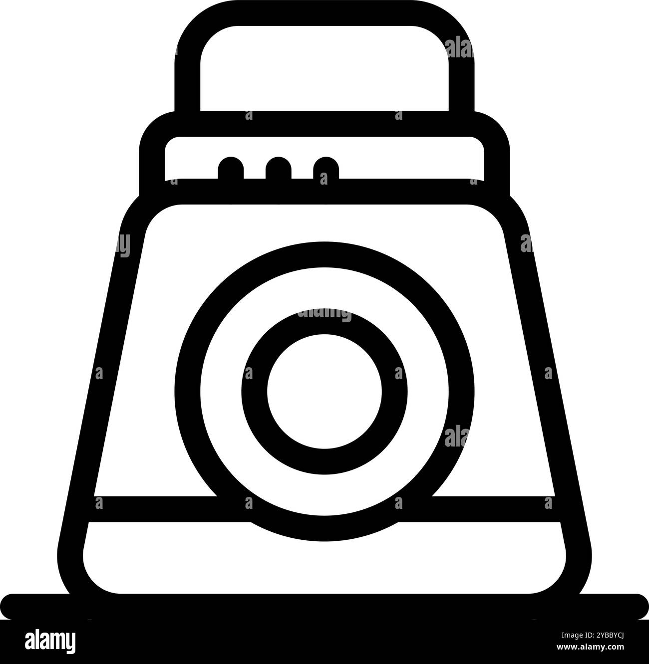 Simple outline vector showing a modern clothes dryer machine with a ...