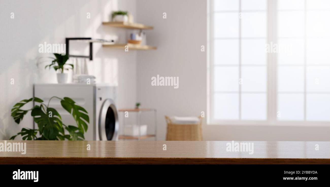 A 3D render of a bright modern laundry room featuring eco-friendly ...