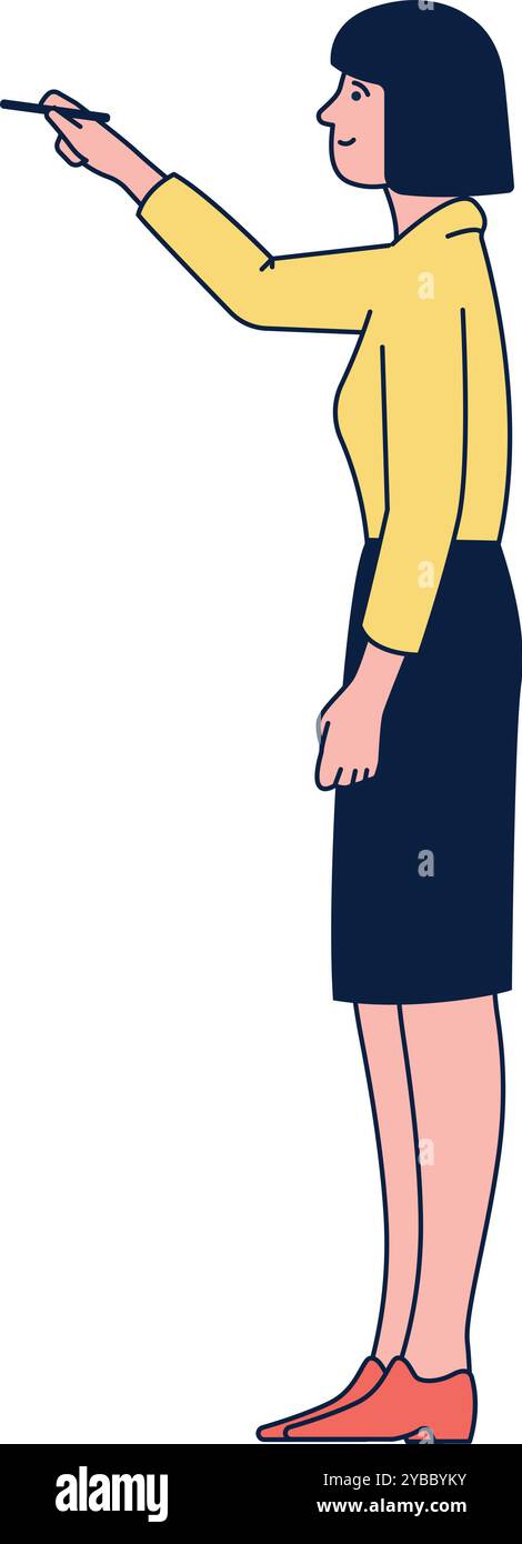 Woman writing on document Stock Vector Images - Alamy