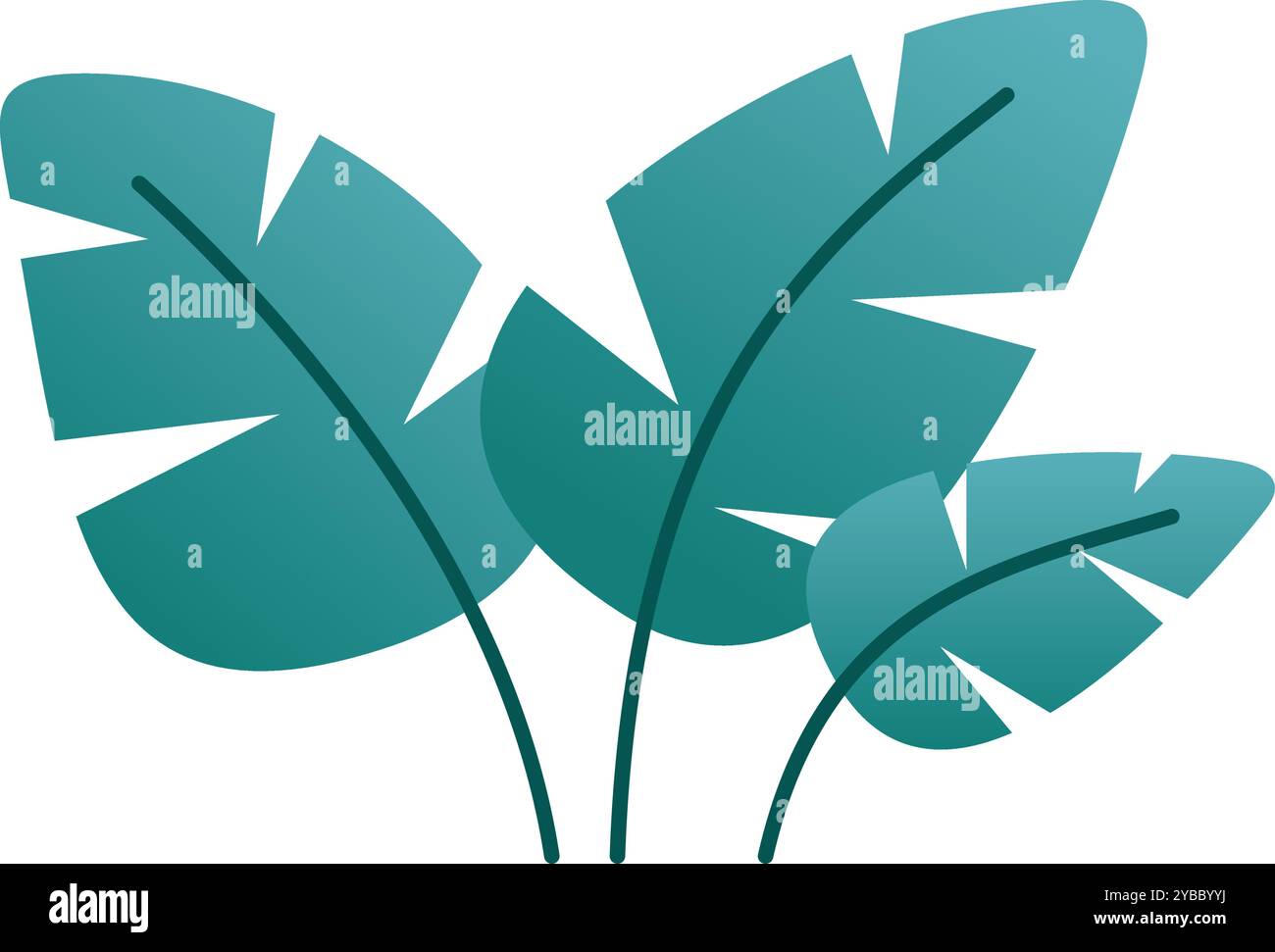 Monstera leaves growing. Color trendy stylized botany Stock Vector ...