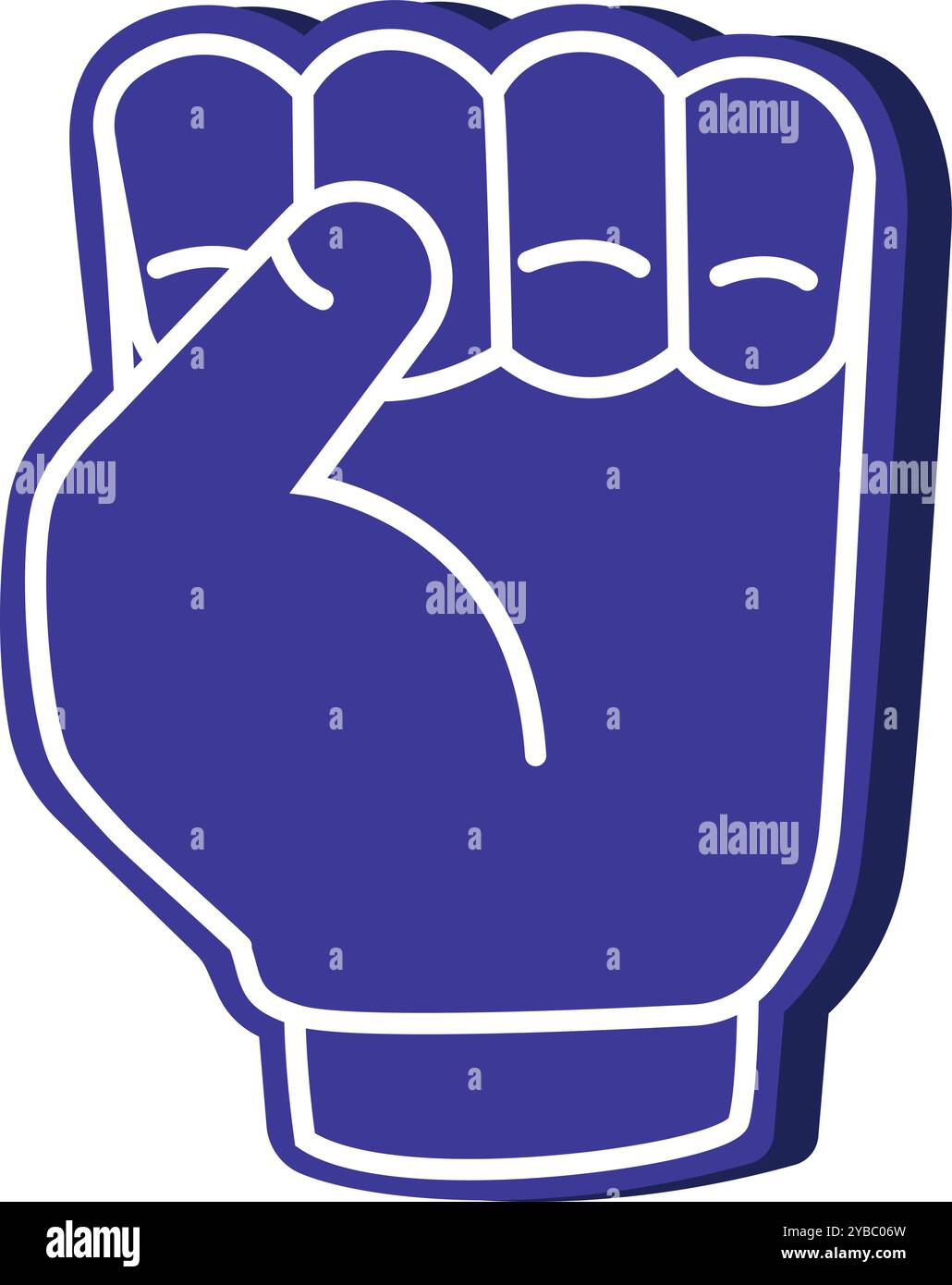 Cheering foam fist. Fight support blue symbol Stock Vector Image & Art ...