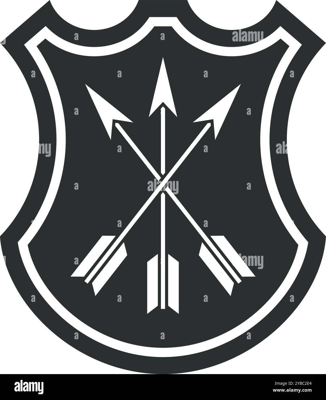 Shield with arrows black sign. Old protection symbol Stock Vector Image ...