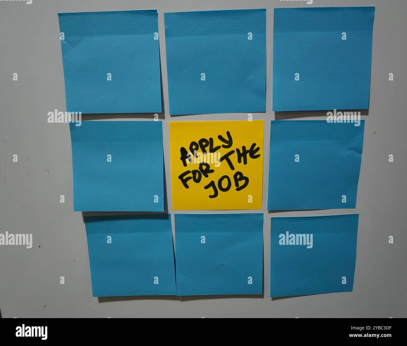 Career Shift. Blue Sticky Notes Surrounding a Yellow Center Note with ...