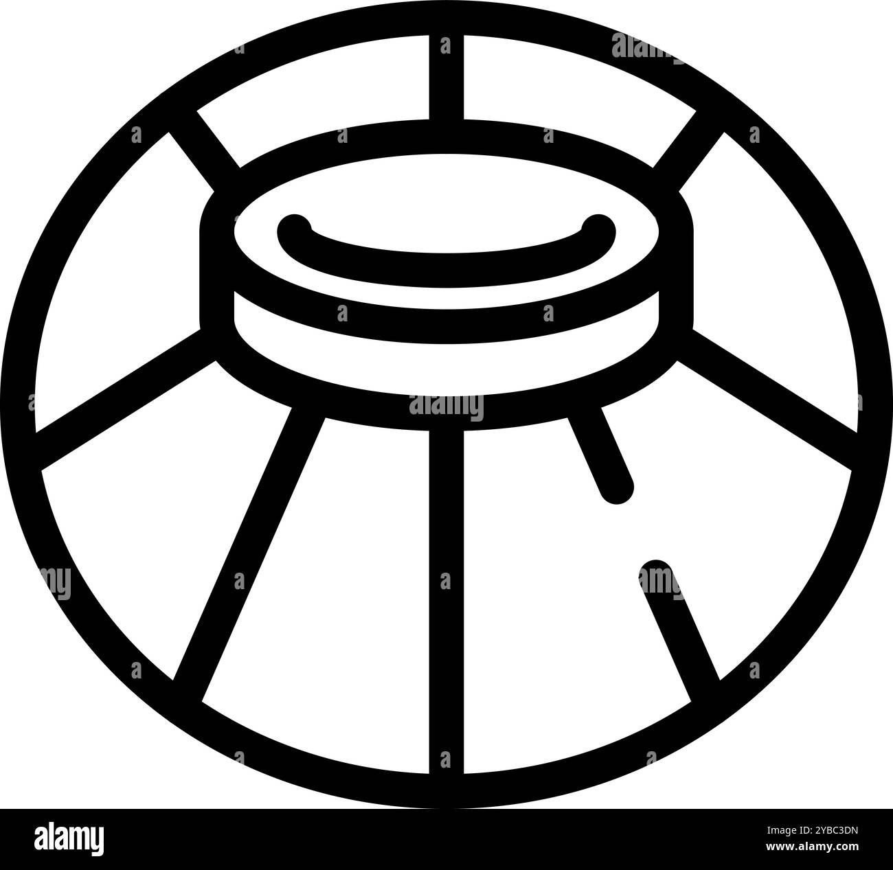 Line art icon of a round water cooler, perfect for representing break ...