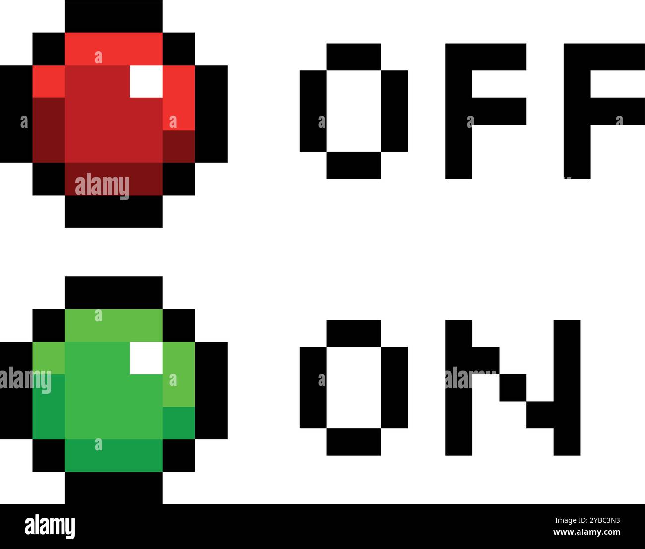 On off switch pixel art. Game ui retro element Stock Vector Image & Art ...