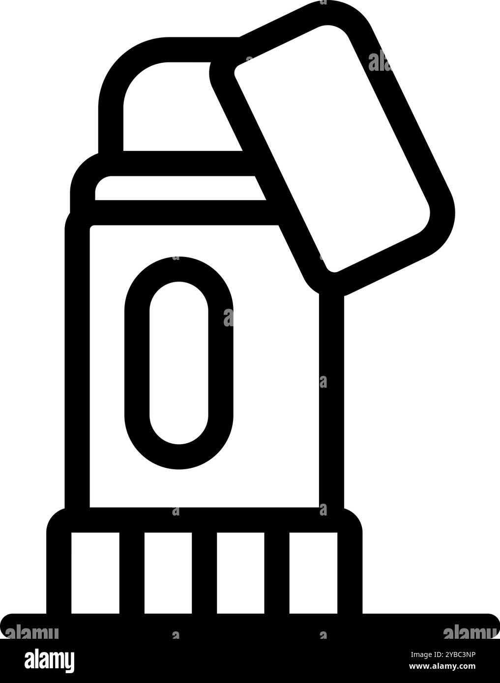 Open glue stick with cap off displaying dry adhesive surface, ready for ...