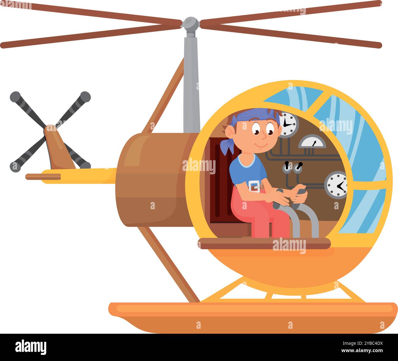 Boy ride funny aircraft. Retro wooden transport Stock Vector Image ...
