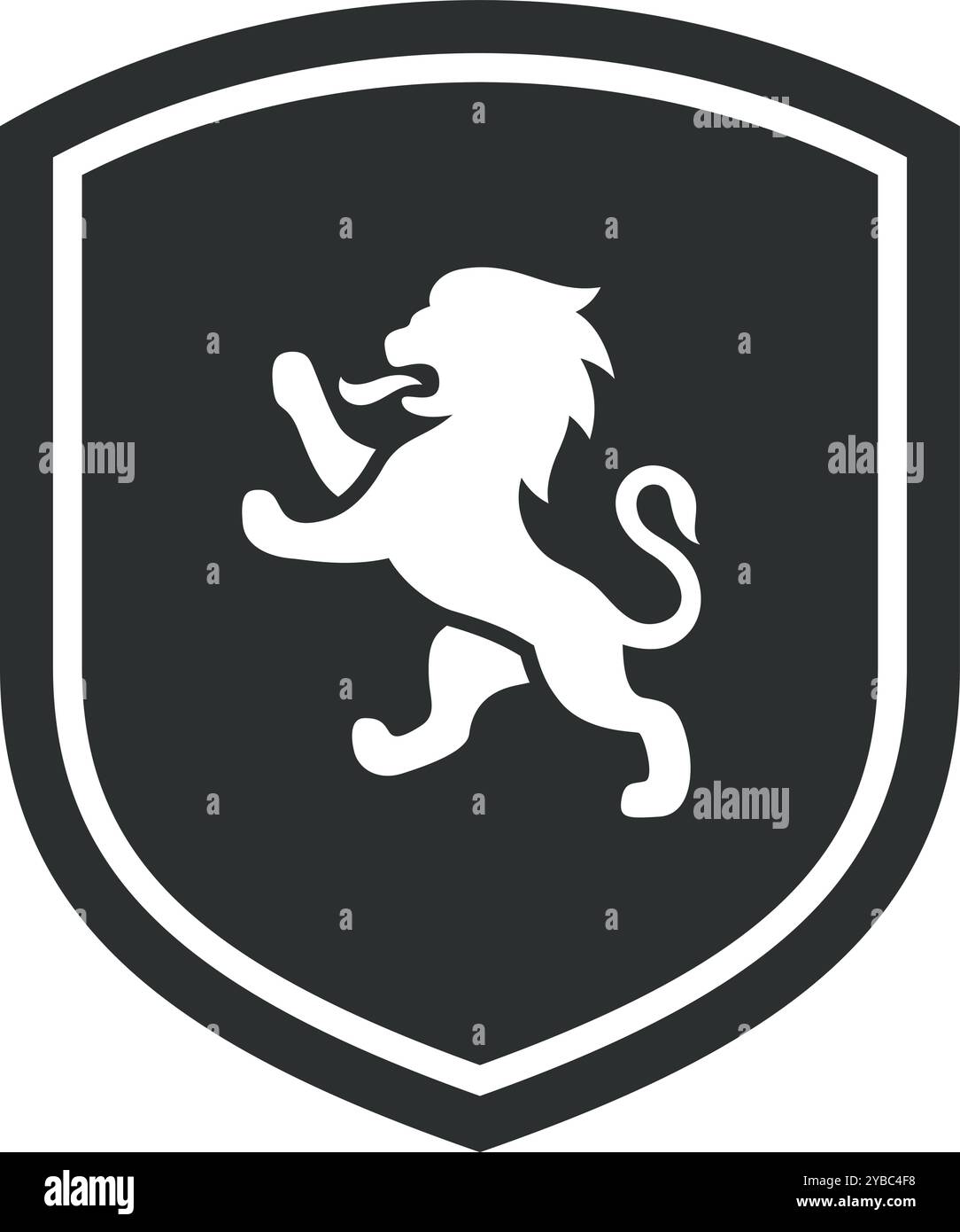 Family shield with lion. Gothic knight heraldic sign Stock Vector Image ...