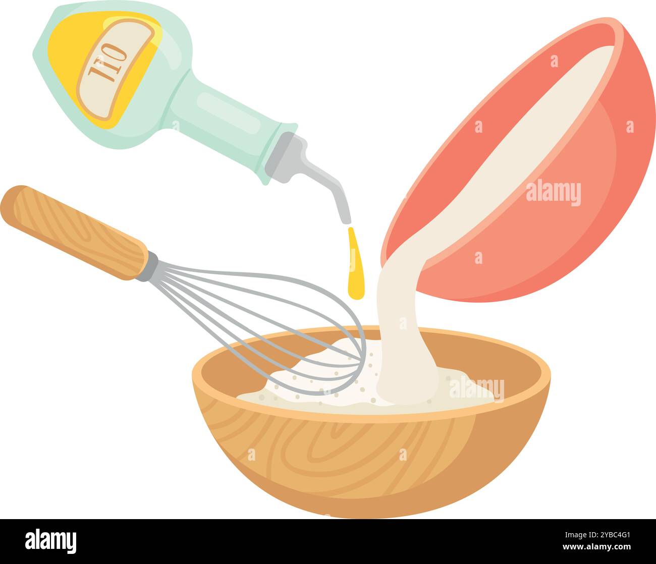 Dough preparation. Bakery recipe. Making pastry cartoon icon Stock ...