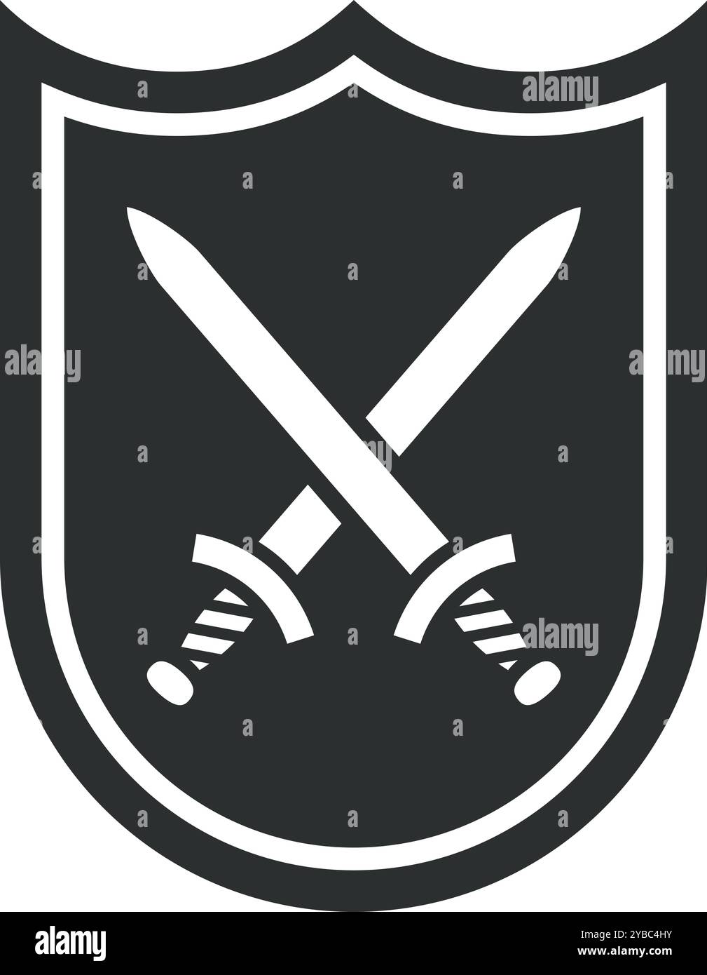 Retro shield. Warfare symbol. Battle black icon Stock Vector Image ...