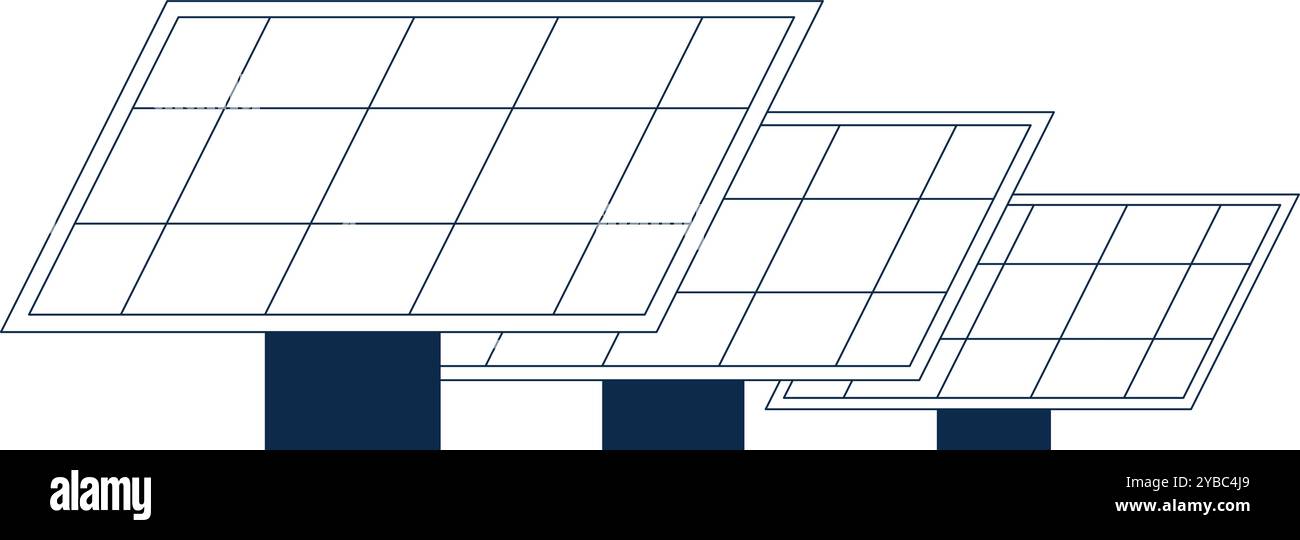 Solar panels icon. Linear alternative energy power symbol Stock Vector ...