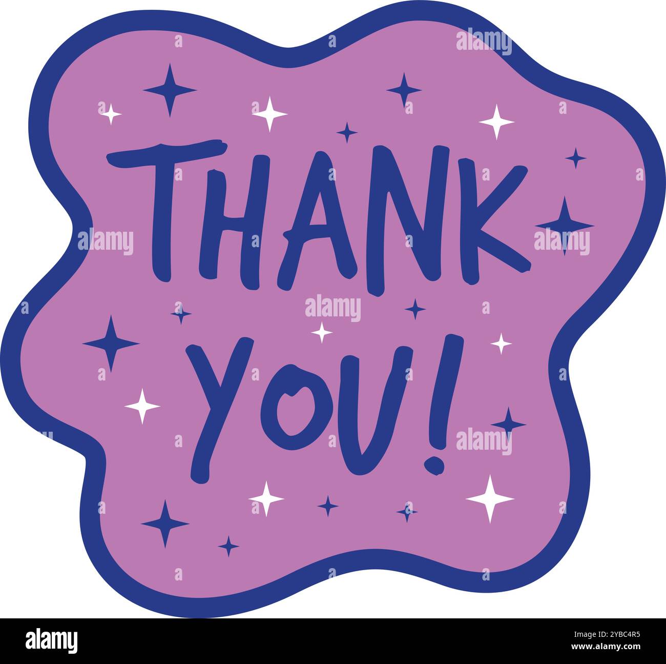 Thanks bubble. Magic grateful sticker in cute funny style Stock Vector ...