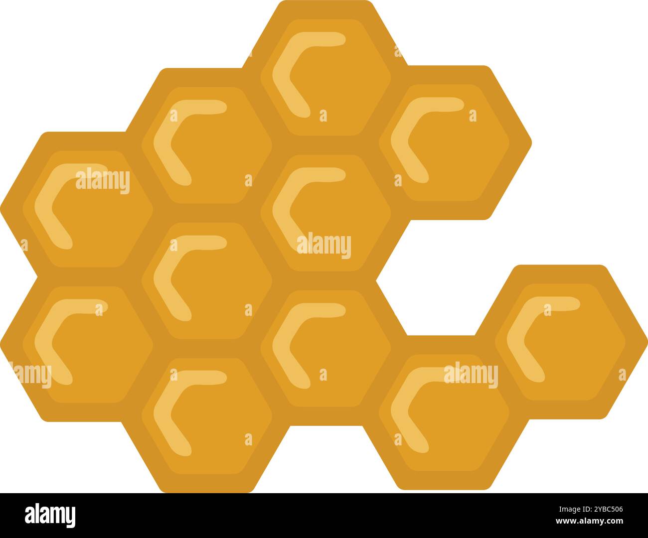 Honeycomb cartoon icon. Honey hexagon cell symbol Stock Vector Image ...