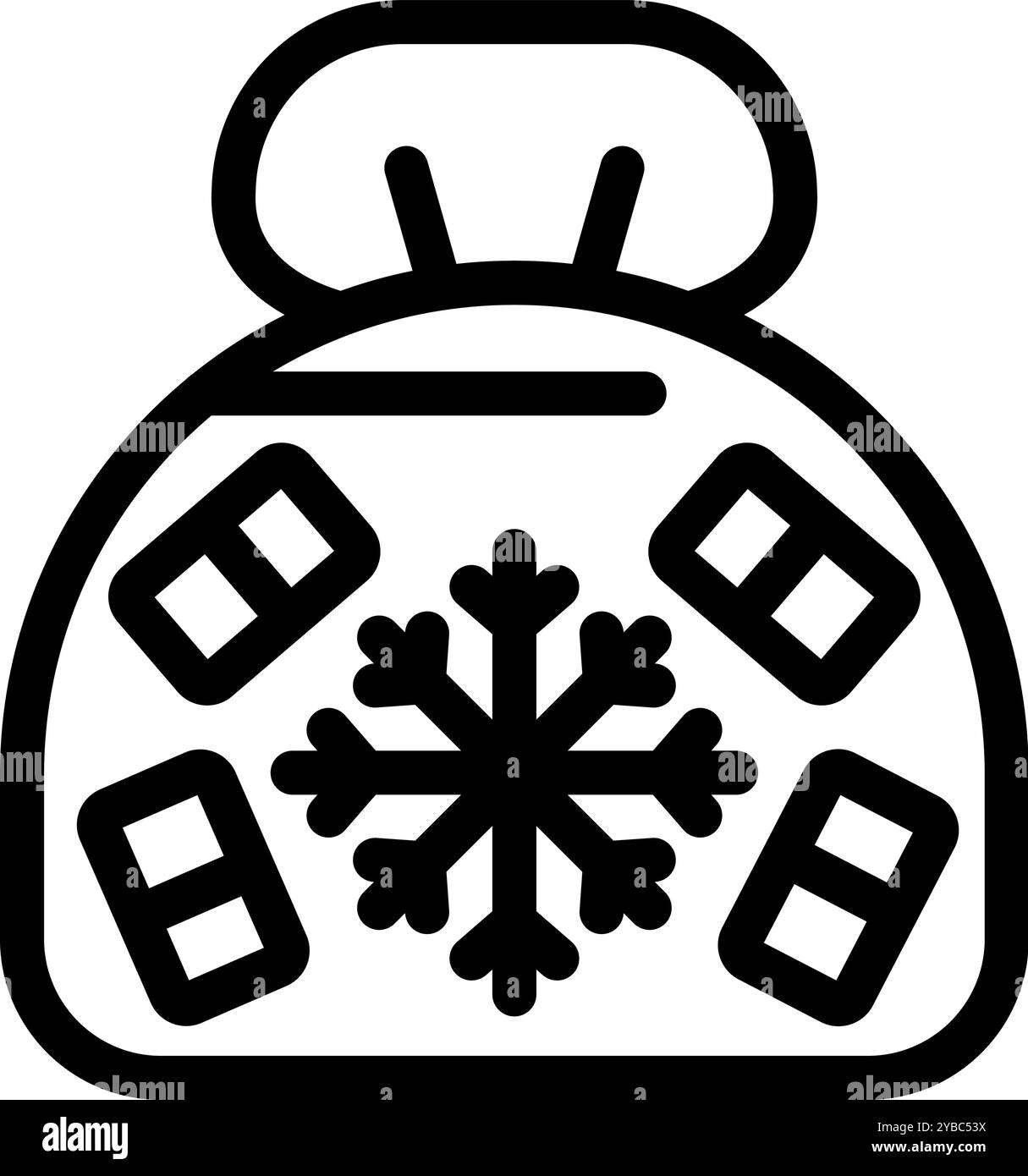 Cooler bag for picnic with ice cubes and snowflake keeping food fresh ...