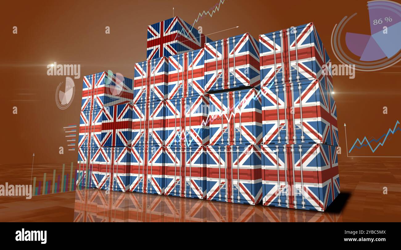 UK Great Britain export production and import cargo containers on ...