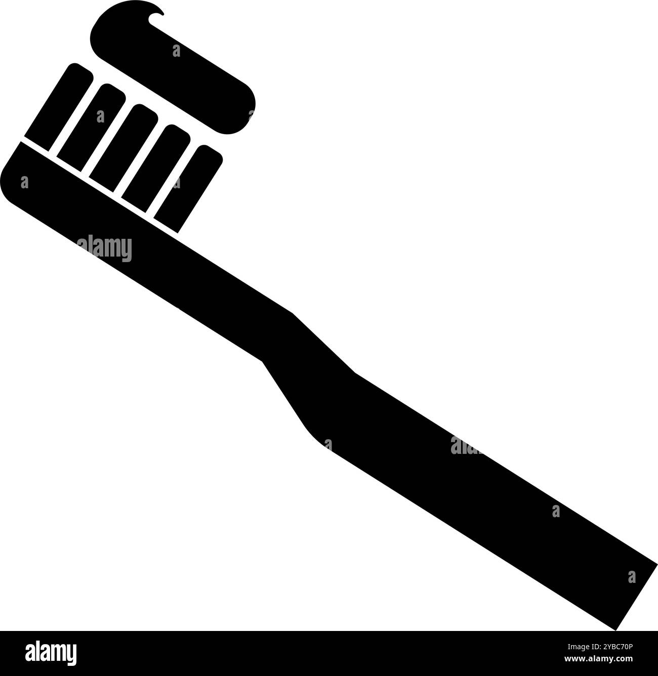Toothbrush with toothpaste silhouette icon. Dentifrice. Editable vector ...