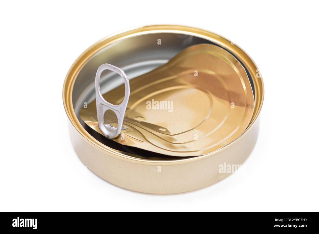 Opened Empty Tin Can With Broken Cover Isolated on White Background ...