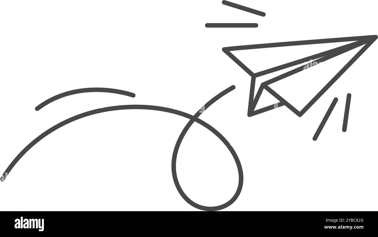 Paper airplane flying through air Stock Vector Images - Alamy