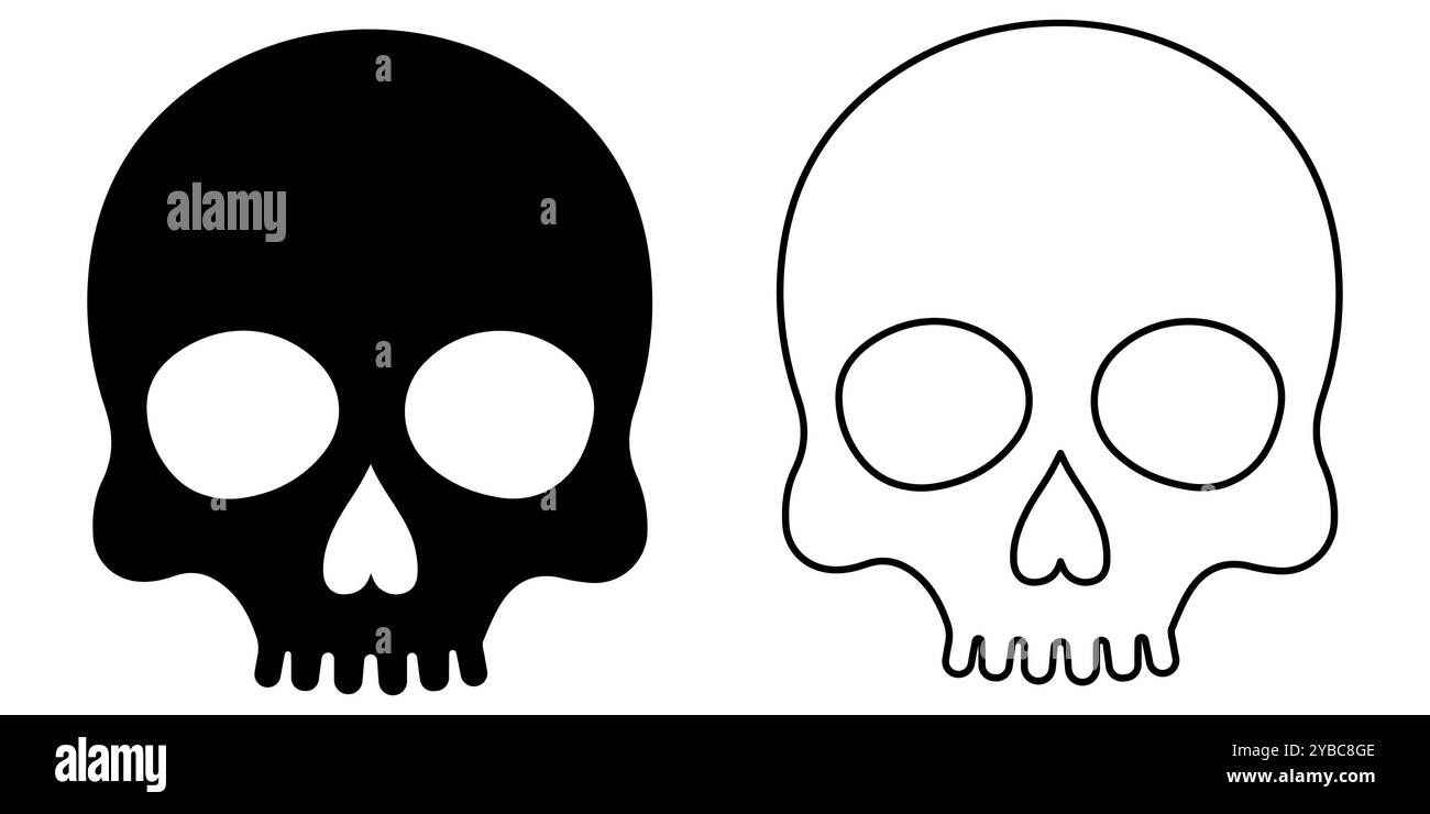 Scull silhouette icons isolated on white background Stock Vector Image ...
