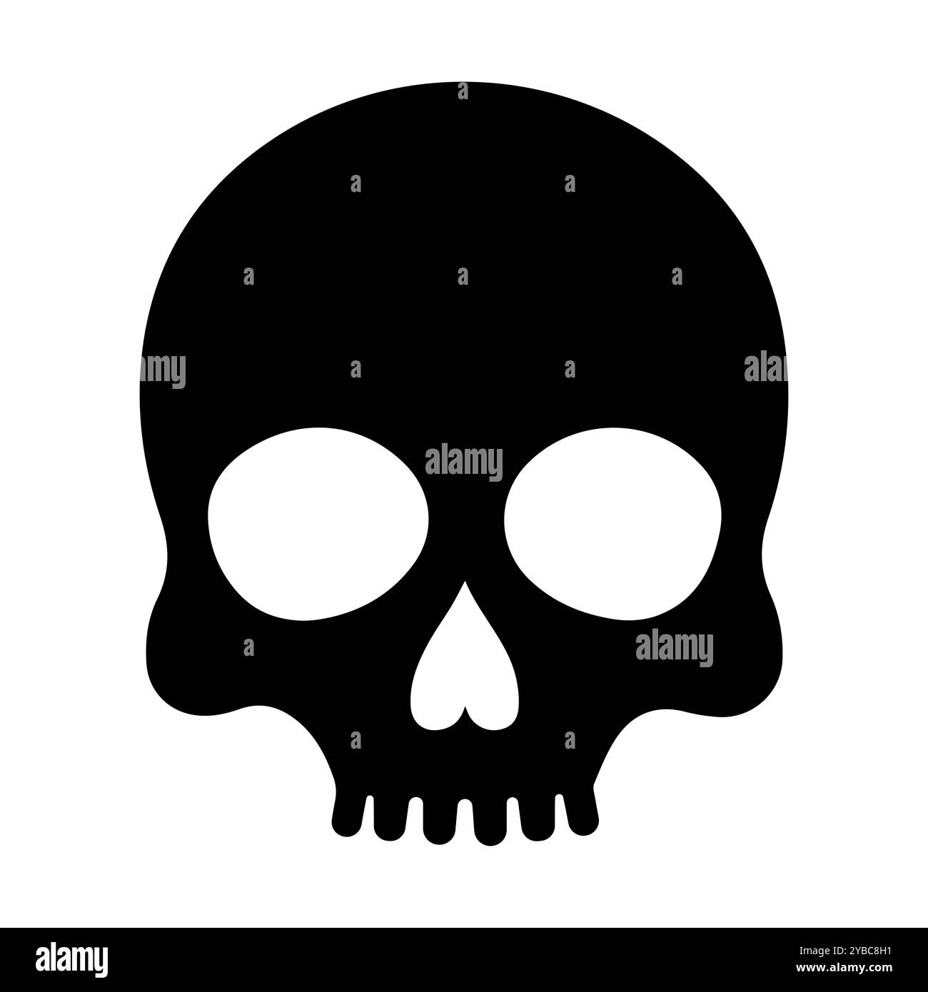 Scull silhouette illustration isolated on white background Stock Vector ...