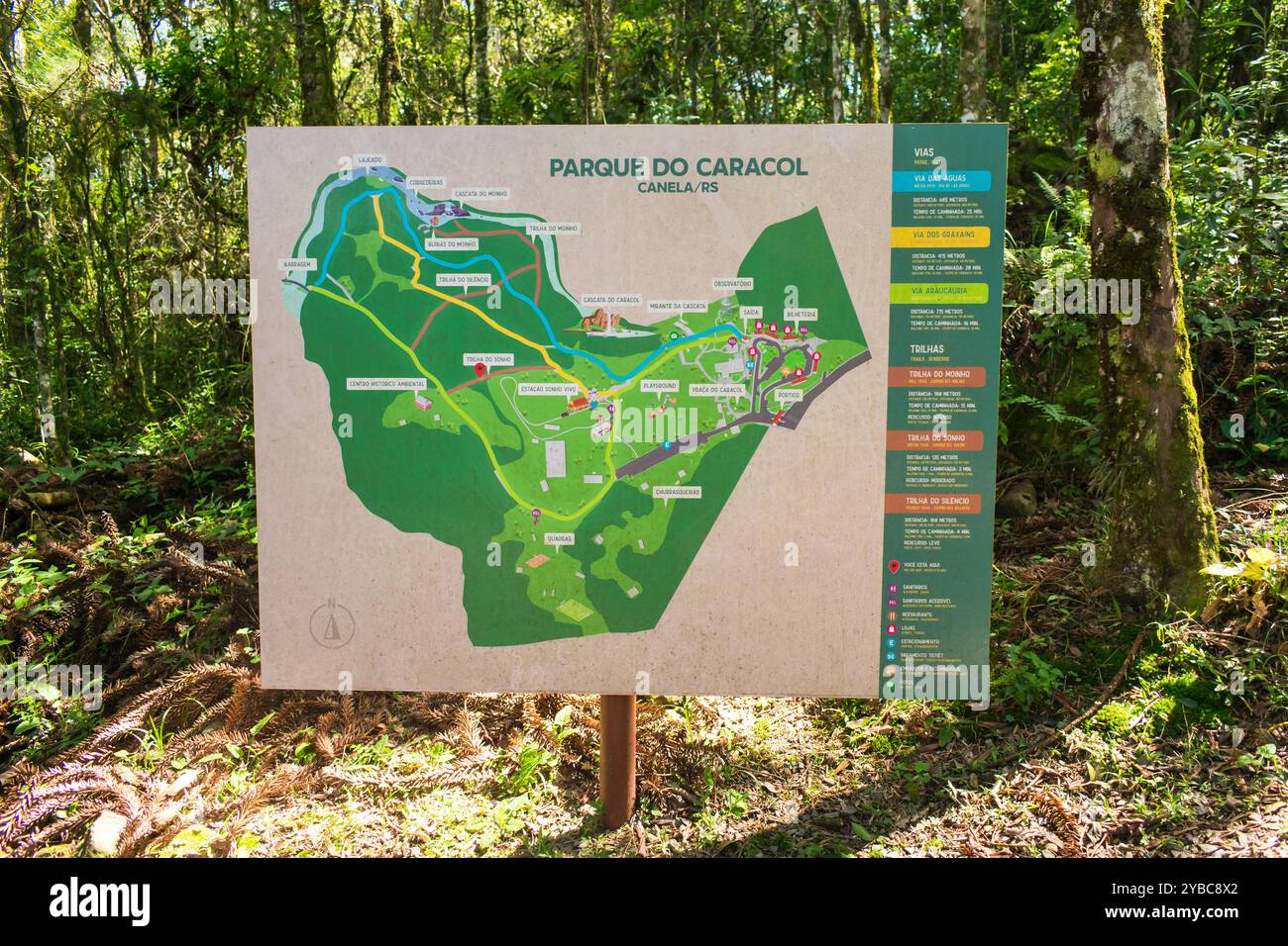 Canela, Brazil - October 15th 2024: Information map at Parque do ...