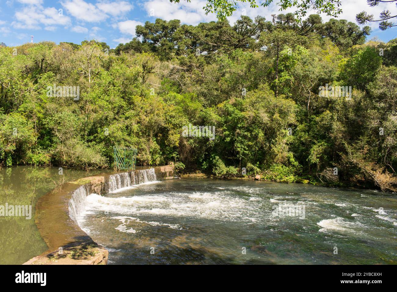A view of a Dam at Parque do Caracol, famous nature park and tourist ...